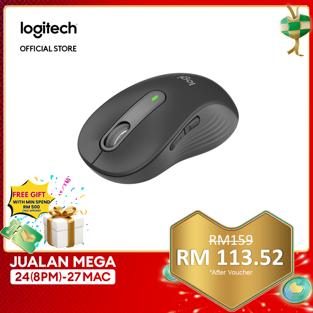 Logitech Signature M650L Full Size Wireless Mouse - For Large Sized ...