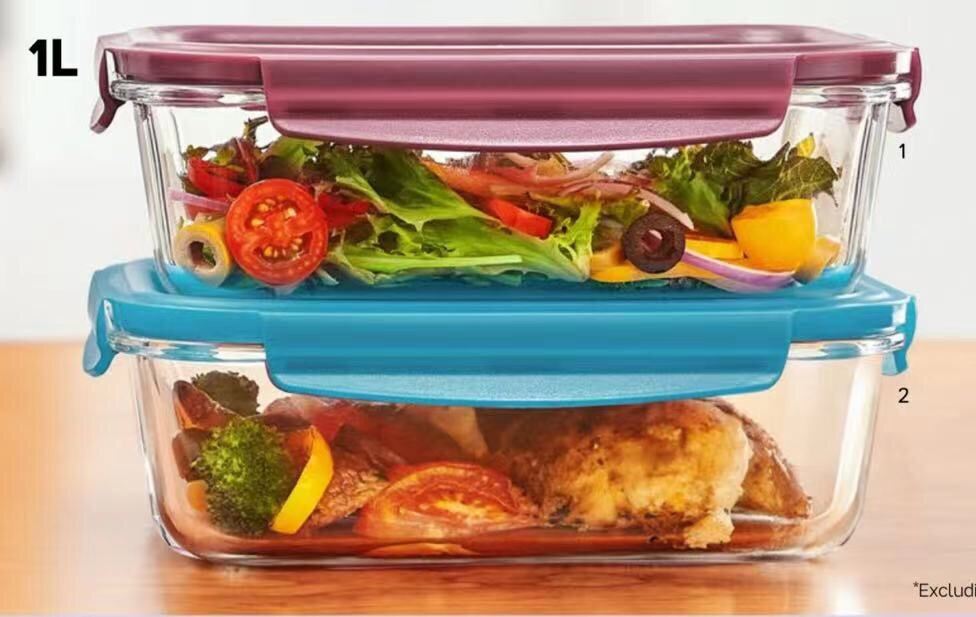 💥READY STOCK 💥💯Tupperware PremiaGlass Rectangular With Gift Box 1.0L ...