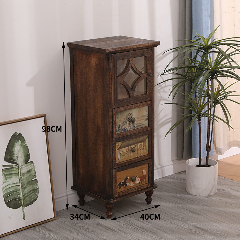 Solid Wood Narrow Cabinet Living Room Gap Storage Cabinet 30/37cm ...