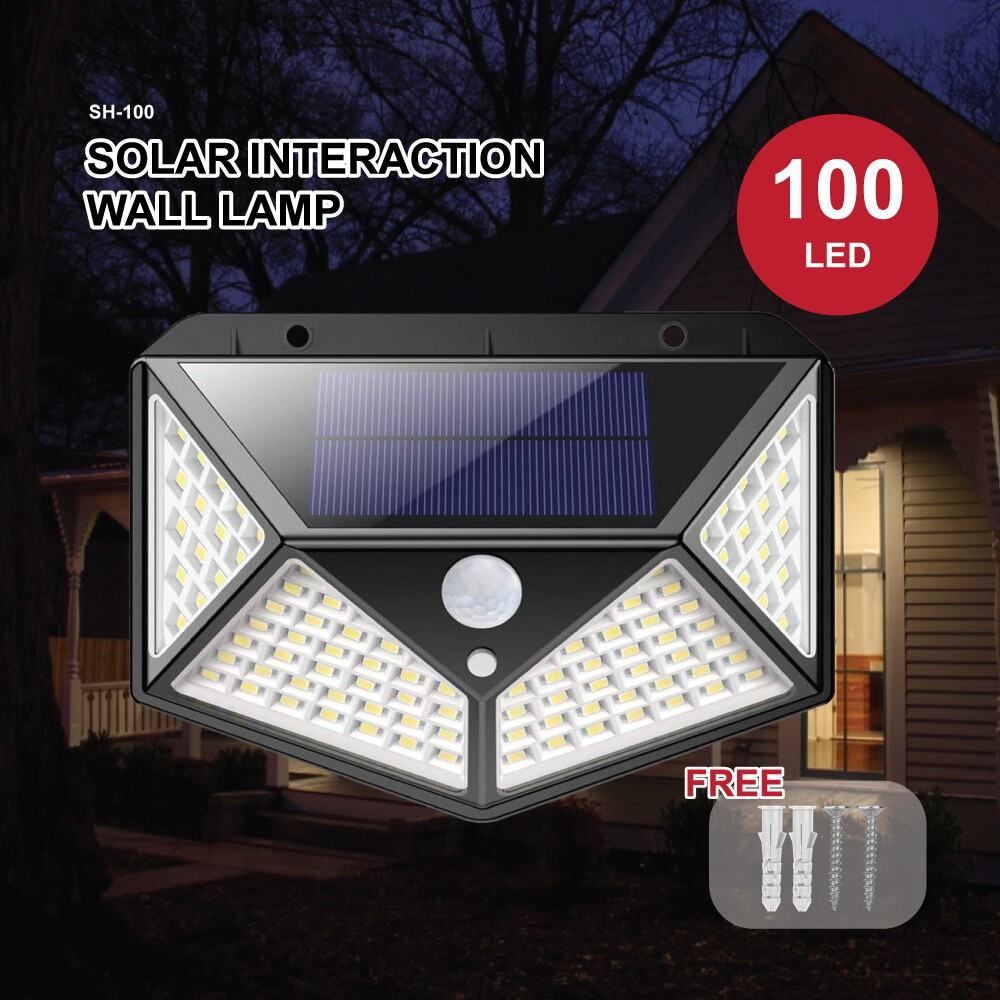Solar Interaction Wall Lamp 100 LED Motion Sensor Wall Mount Efficiency ...