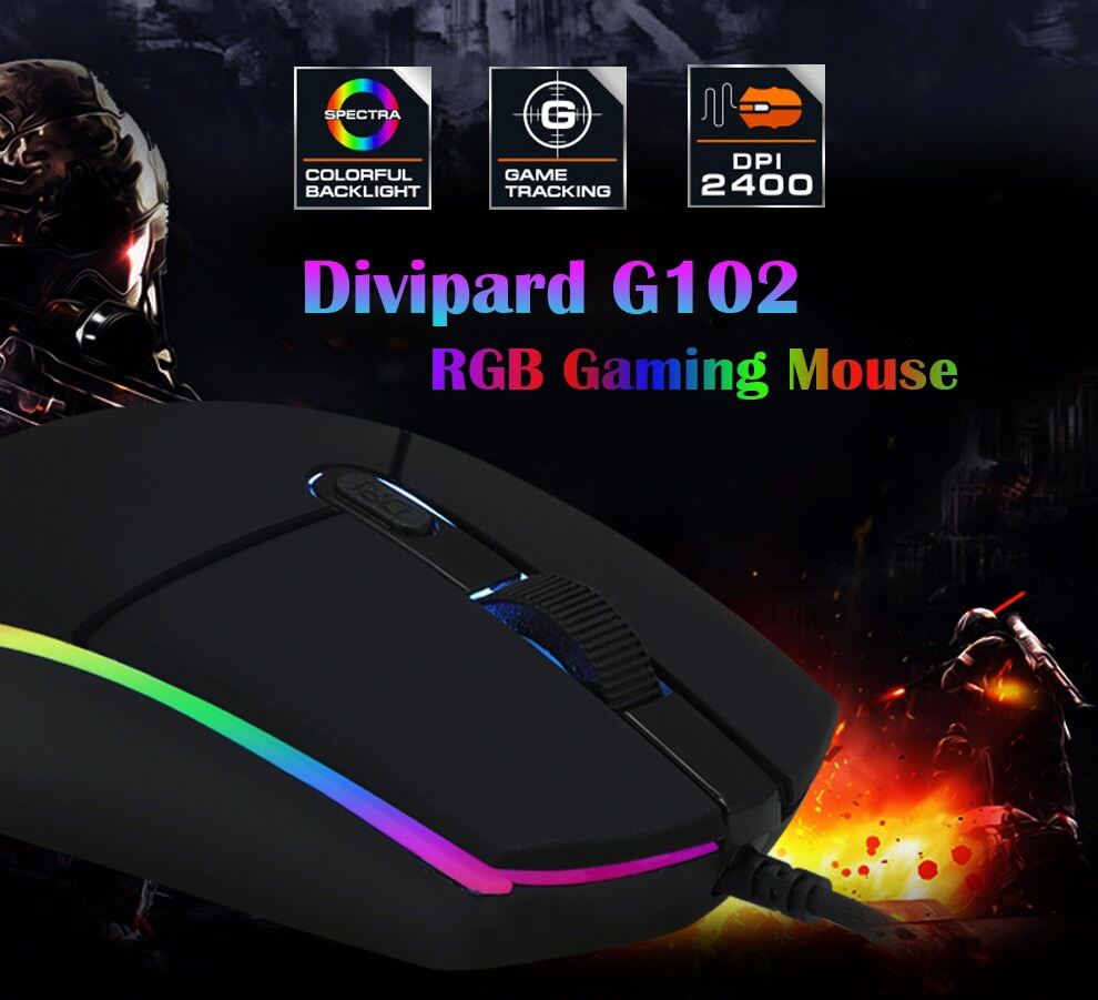 [Ready Stock] Divipard G102 RGB Gaming Mouse | Lazada