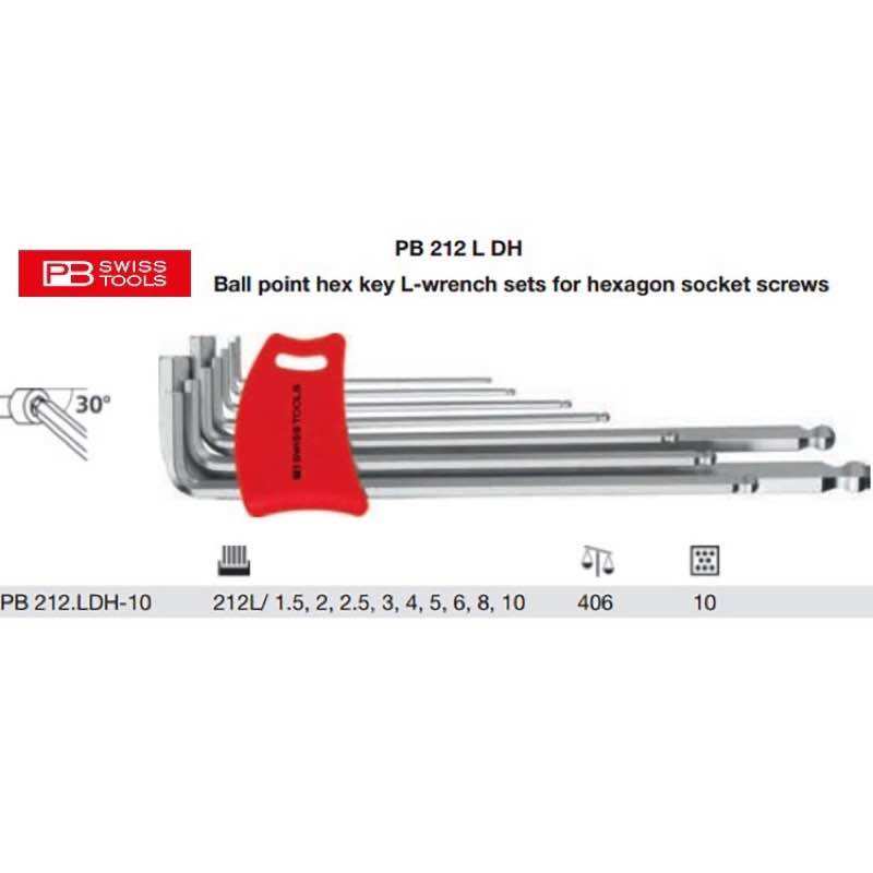 [100% ORIGINAL] PB SWISS TOOLS Key L-wrenches, long, with ball point ...