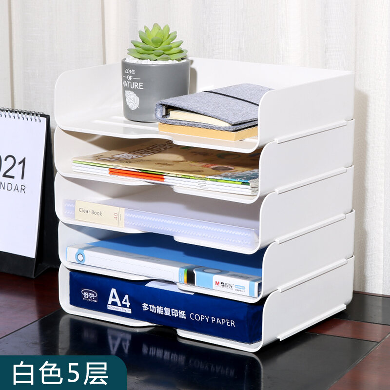 A4 Multi-Layer File Shelf Office Desk Surface Panel File Storage ...