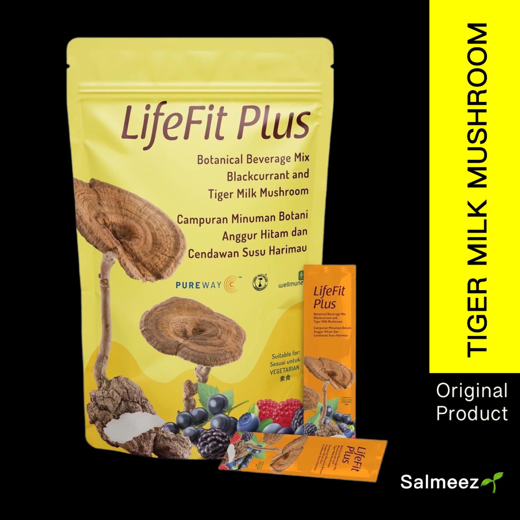 Tiger Milk Mushroom powder 30sachets x 300mg Lifefit Plus Pro Immune ...