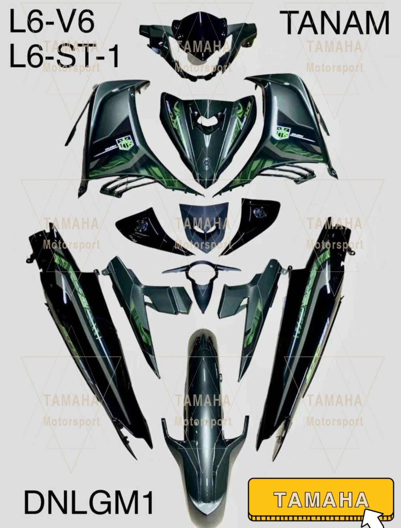 Yamaha Lc135 V4 V5 V6 V7 hijau lumut custom Cover set (Sticker Tanam ...