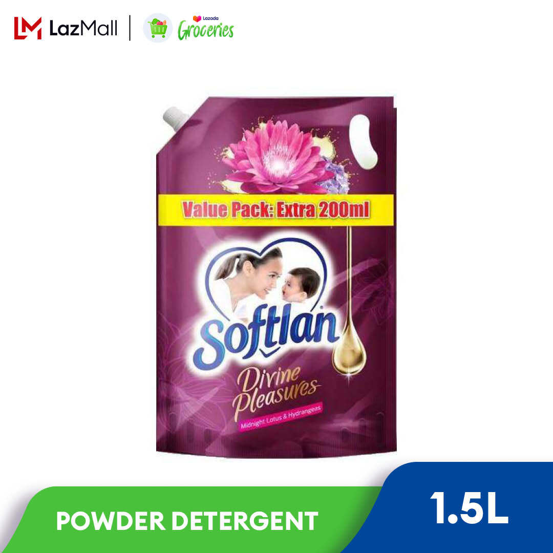 Softlan Divine Pleasures Midnight Lotus & Hydrangeas Fabric Softener 1.3L + 200ml Refill | Lazada
