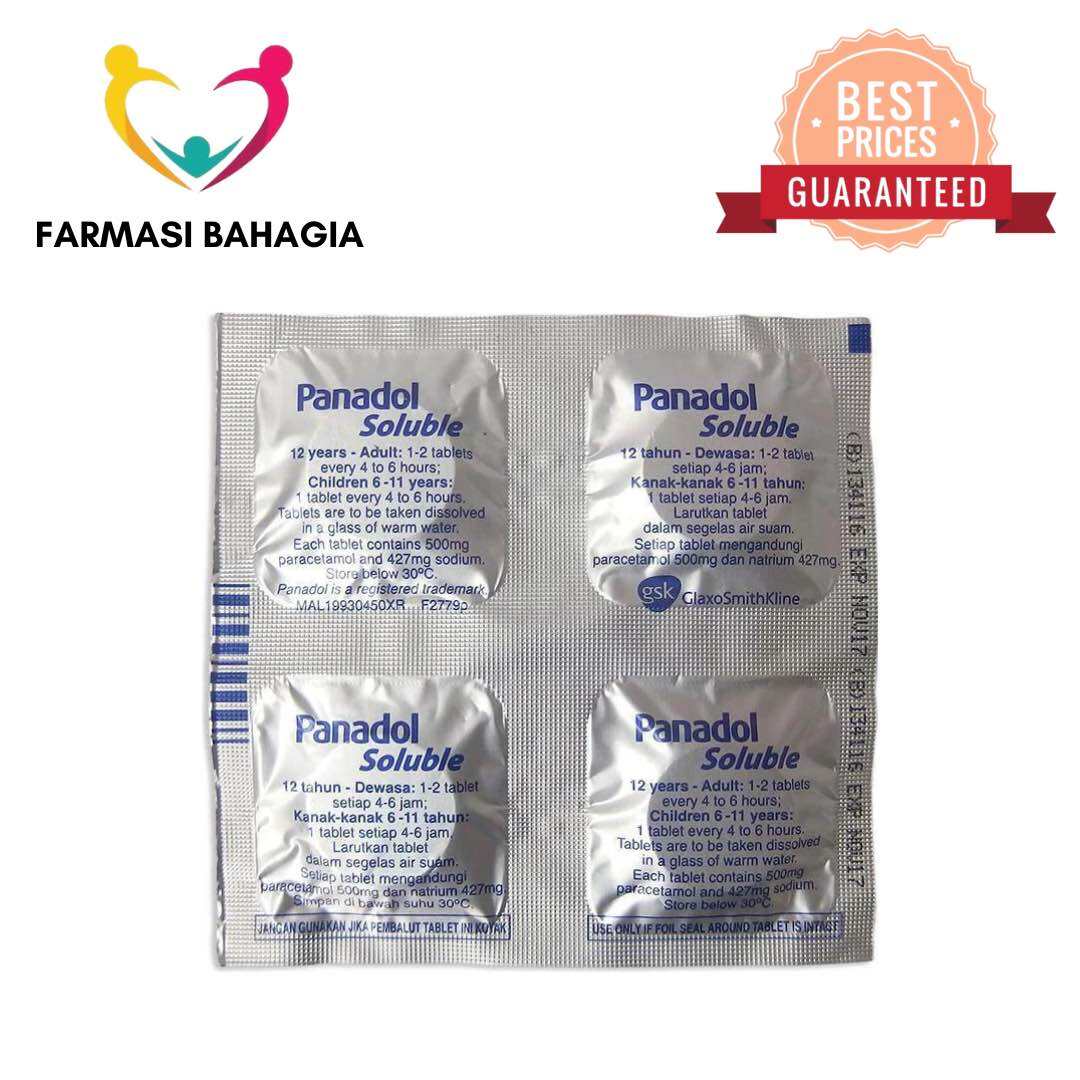 Panadol Soluble Paracetamol 500mg Lemon Flavour 4’s | Lazada