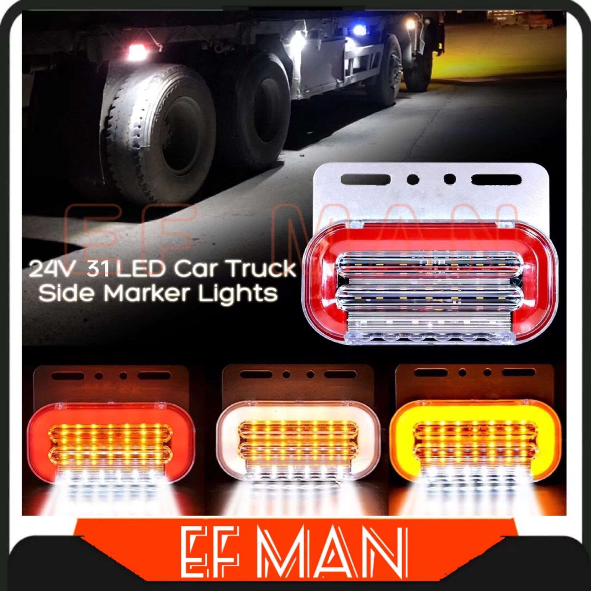 Universal 12V 24V Lampu Lorry Truck Bus Bas Lori Tepi Side Lamp Led ...