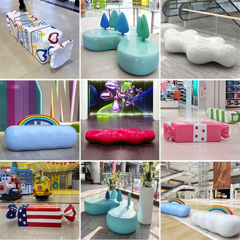 Glass Steel Leisure Chair Public Rest Area Square Park School Alphabet ...