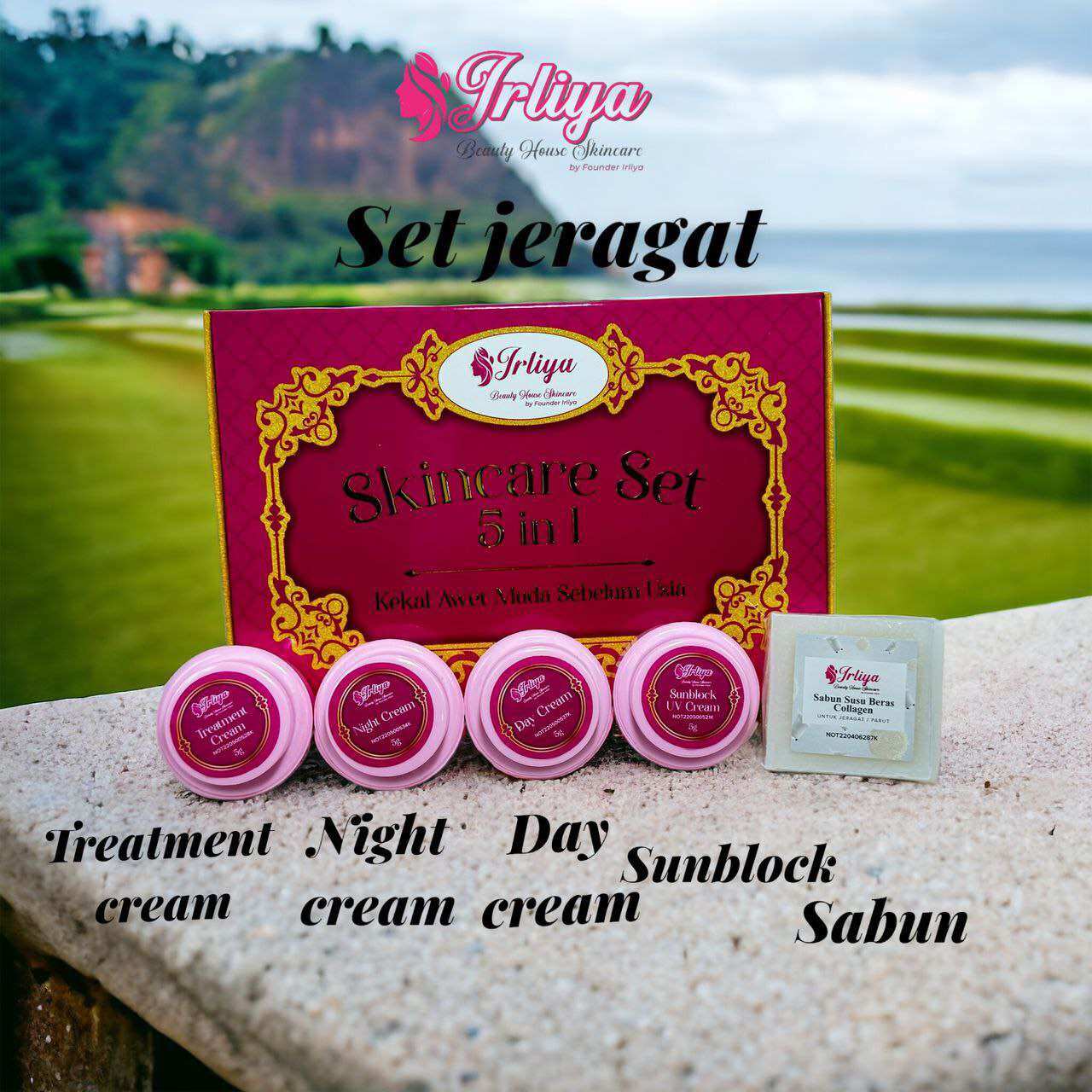 irliya beauty skincare set jeragat 5in1 original hq | Lazada