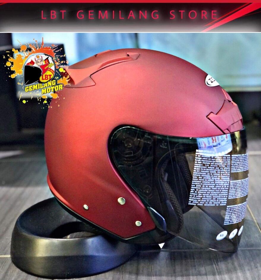 ZEUS Helmets GJ-609 [MATT METALLIC RED] + SMOKE VISOR | Lazada