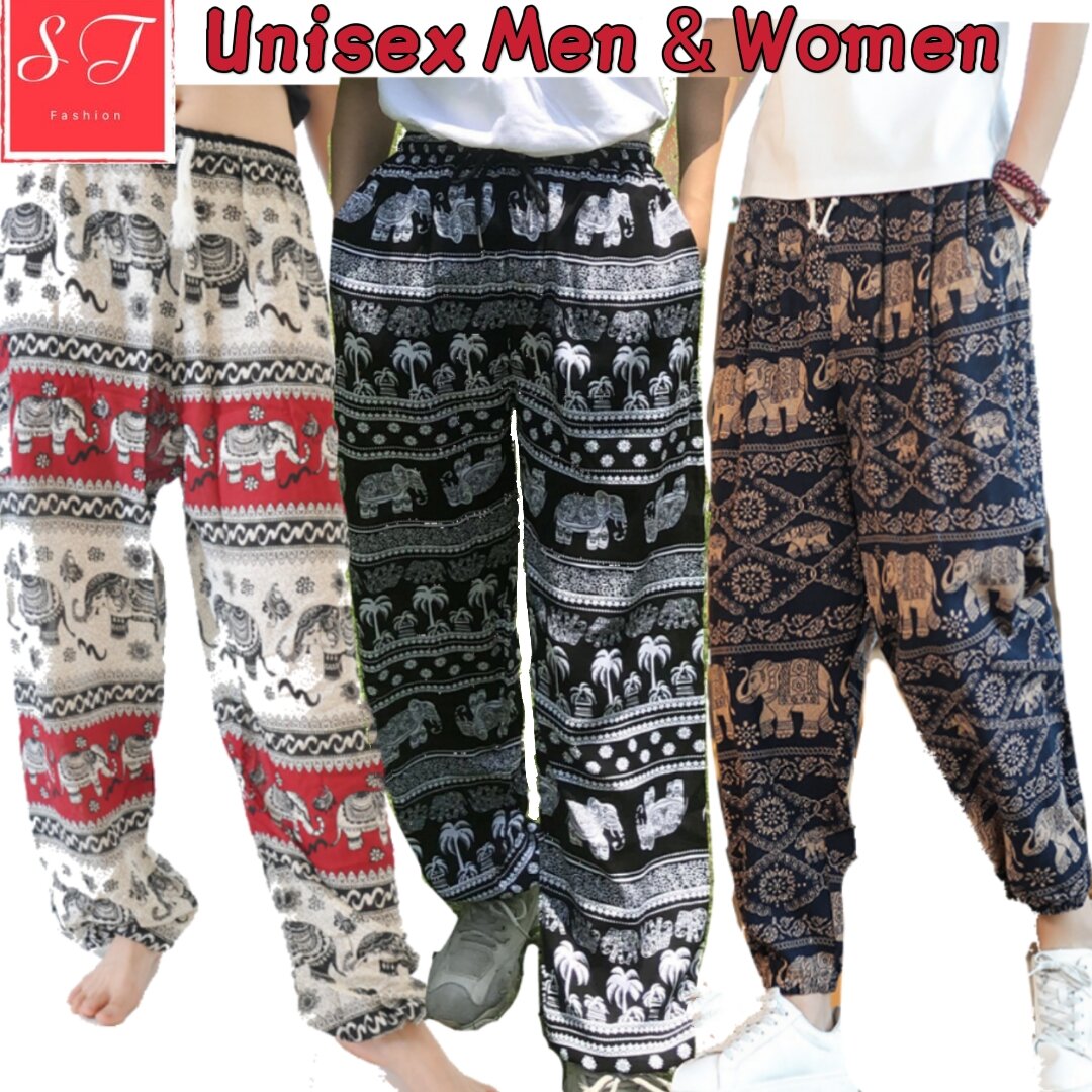 Thailand Pant Thailand Batik Elephant Cotton Unisex Fit All M-3XL Women ...