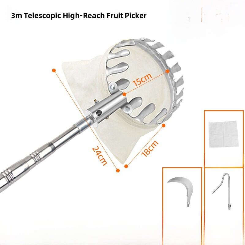 10 Meter Retractable Pole Fruit Harvesting Tool for High Altitude Pears Plums Apples Fruits ...