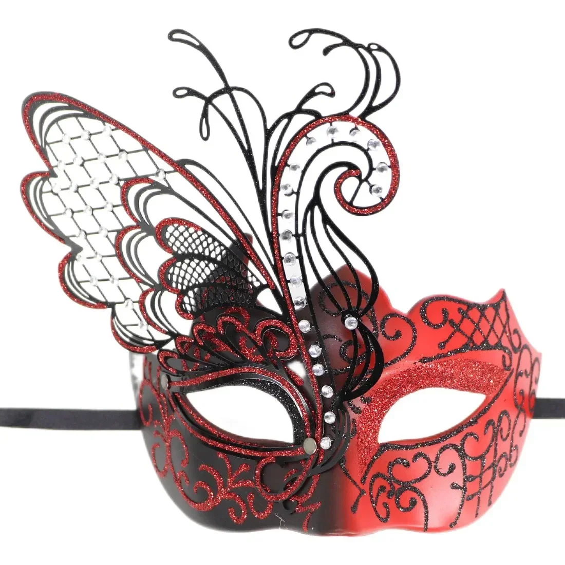 Metallic Wrought Iron Butterfly Masquerade Mask Halloween Carnival ...
