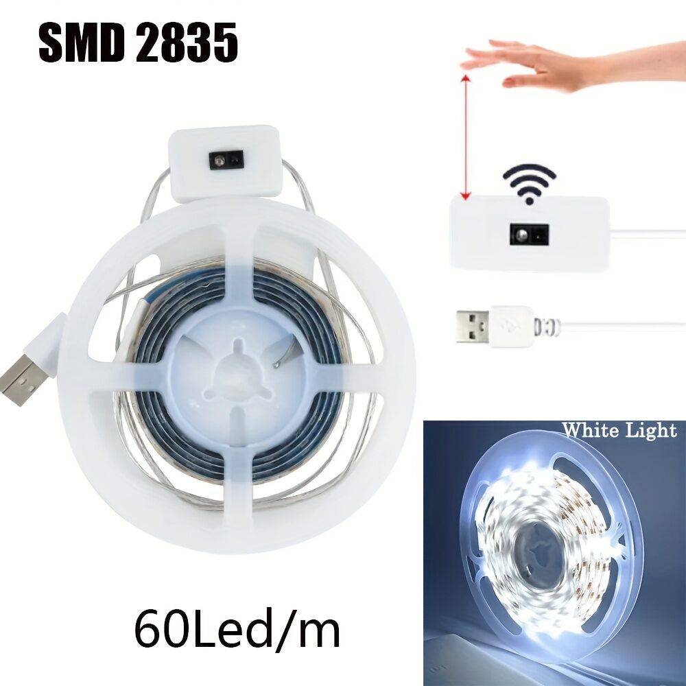 Smart USB Led Strip Light SMD2835 5V Motion Sensor Hand Scan ON OFF ...