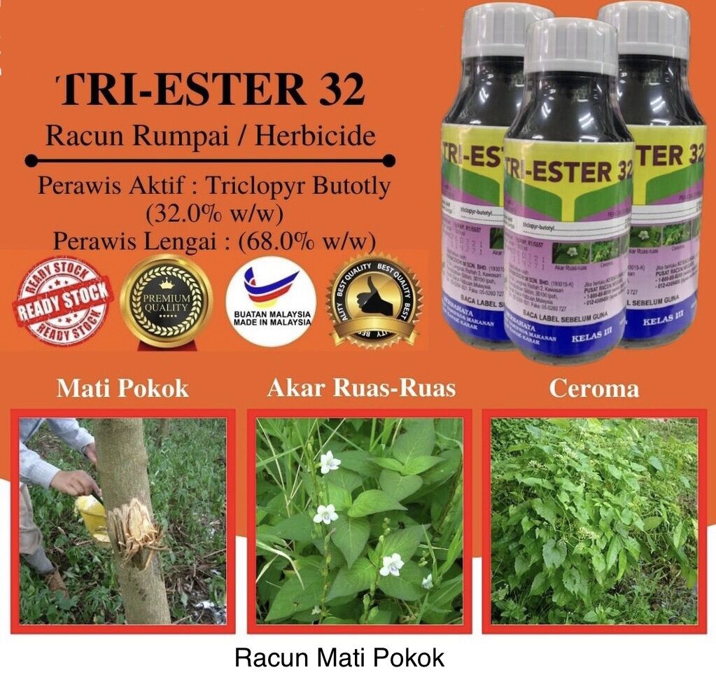 Tri-Ester Triclopyr Bitotyl 32% /Racun Rumput /Kegunaan pada pokok ...