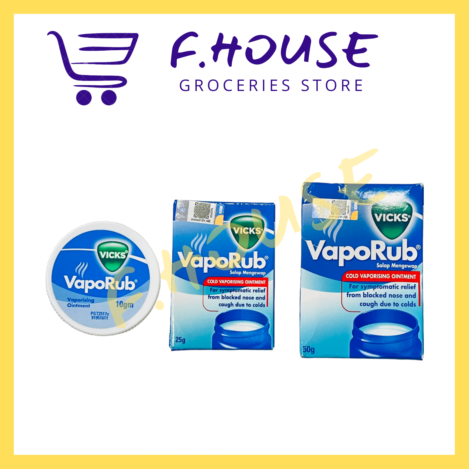 VICKS VAPORUB Cold Vaporising Ointment 维克司伤风膏 ️10g ️25g ️50g | Lazada