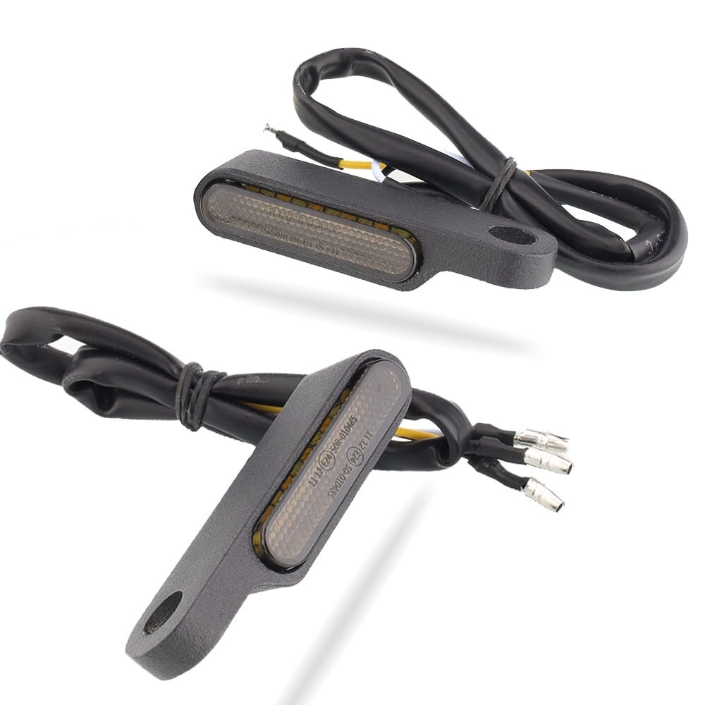 Mini Motorcycle Black LED Turn Signals Blinker Lights Sequential LED ...