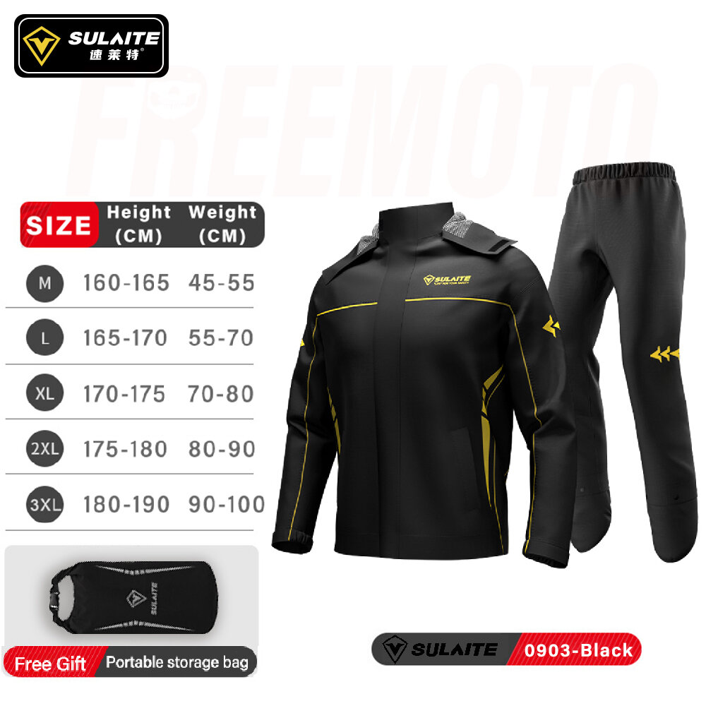 SULAITE Motorcycle Rain Suit Men Women Rain Gear Waterproof Protective ...