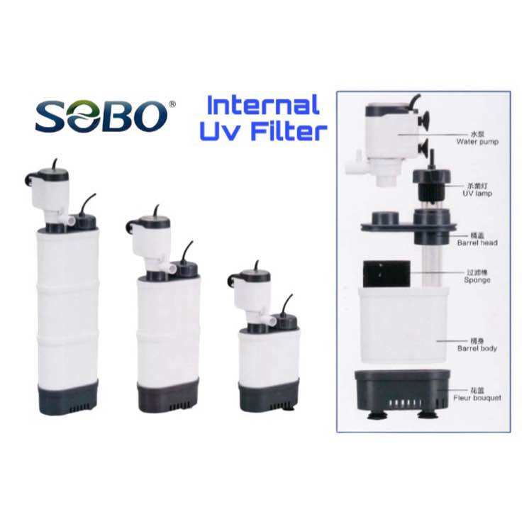 New SOBO Internal UV Filter AQ Series Remove Algae / Remove Green Water ...