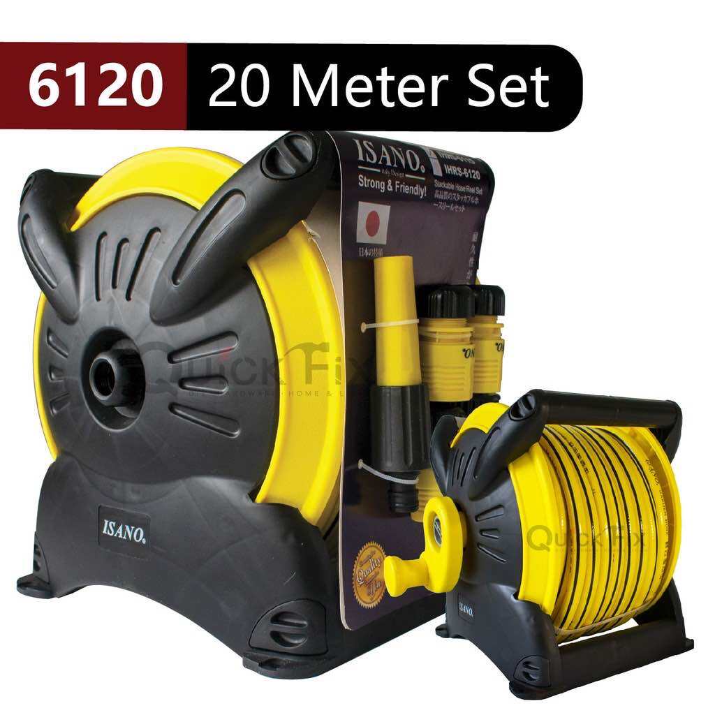 QuickFix [NEW] ISANO Water Hose Reel Roller 15m & 20m Wall Mounting ...