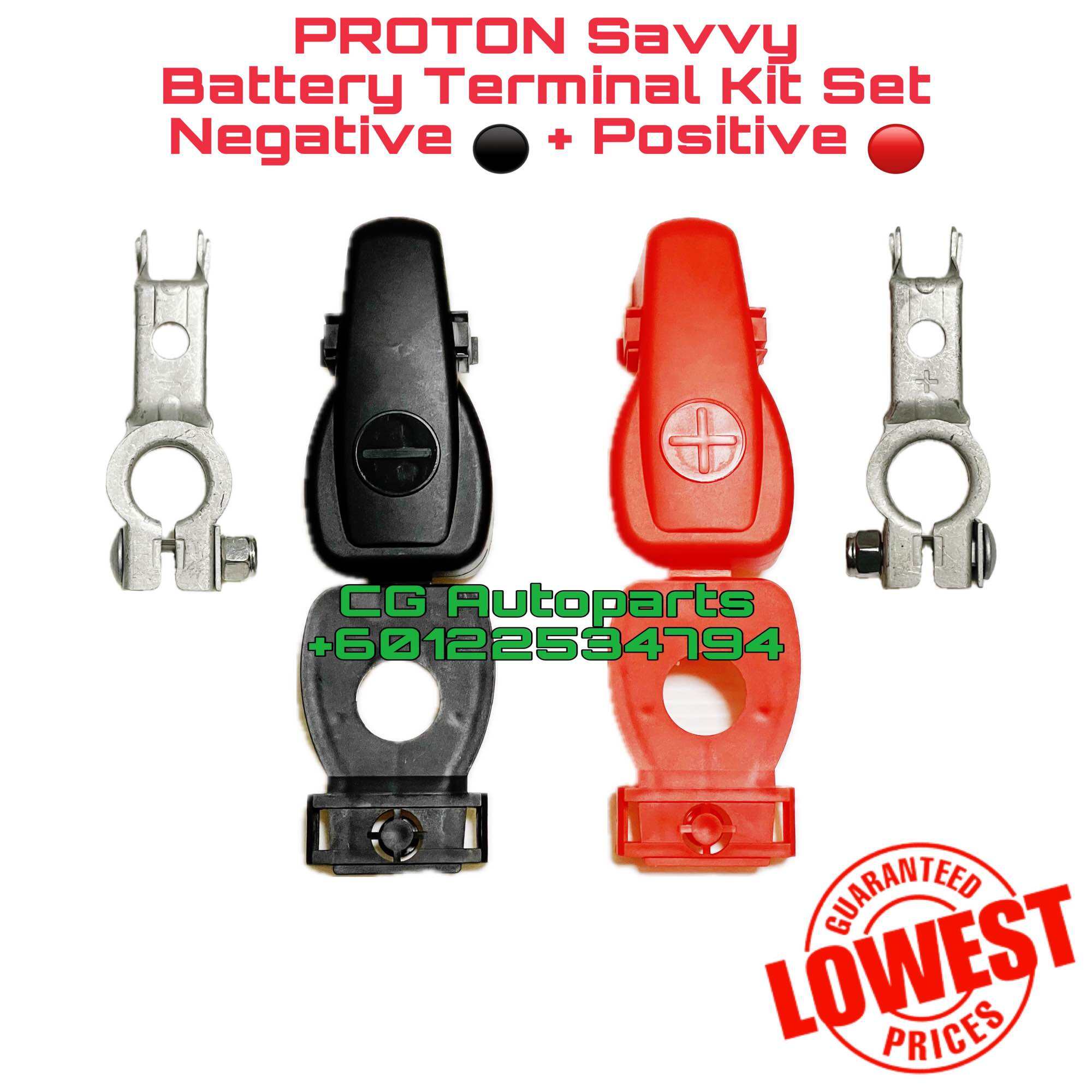 Proton Savvy Battery Terminal Kit Set Negative ⚫️ + Positive 🔴 | Lazada