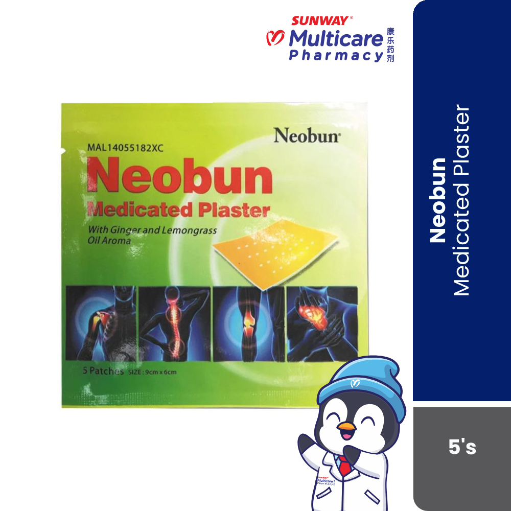 Neobun Medicated Plaster 9Cmx6Cm 5'S | Lazada