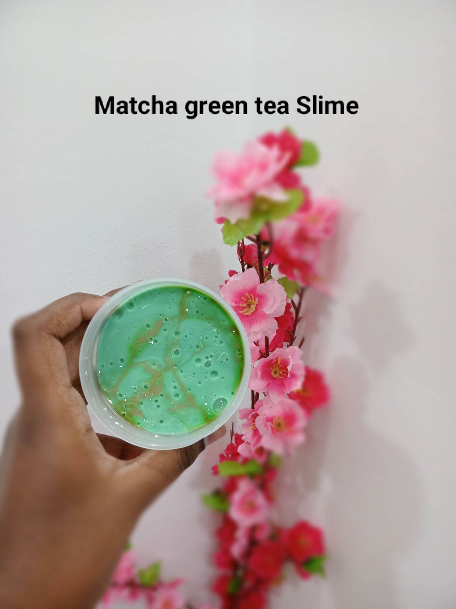 (New arrival)Matcha green tea slime with fake coffee drizzle on top ...