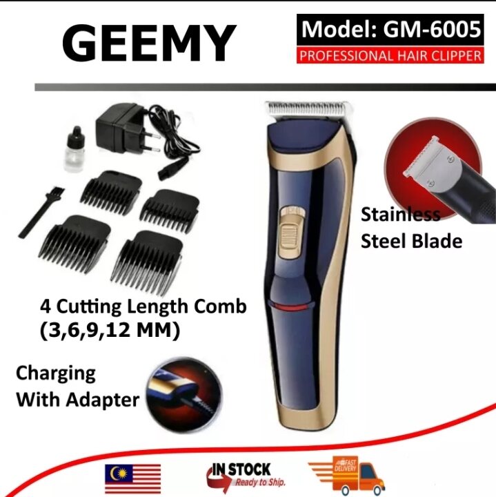 Geemy GM-6005 Rechargeable Professional Hair clippers(Ready Stock in ...