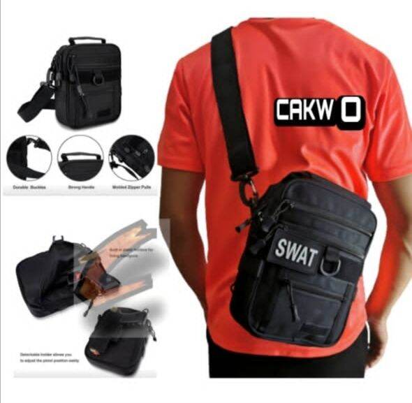 🔥Freegift Stoking🔥Beg Sling Swat dengan Pemegang Pistol Swat Taktikal ...