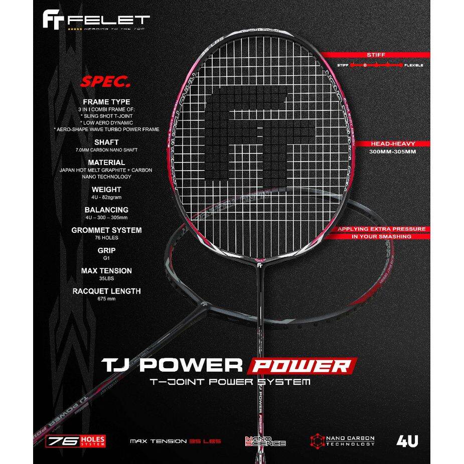 [UNSTRUNG]FELET RACKET TJ POWER SERIES -POWER CONTROL SPEED | Lazada