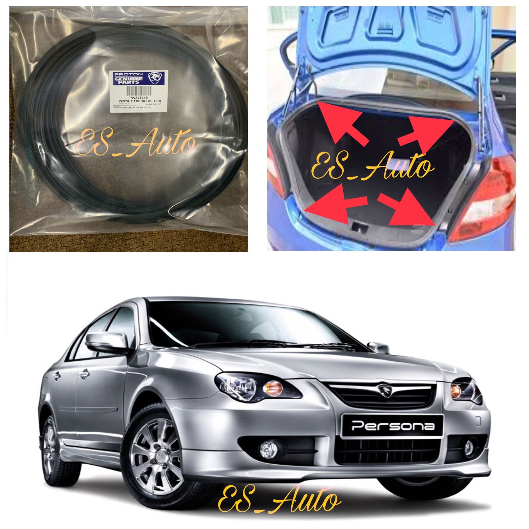 *ORIGINAL PROTON PERSONA OLD MODEL REAR BONNET TRUNK LID BOOT RUBBER ...