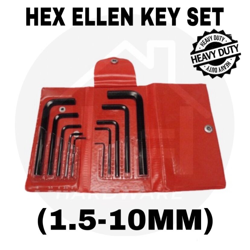 (HEAVY DUTY) HEX ALLEN KEY "1.5MM-10MM" 10PCS | Lazada