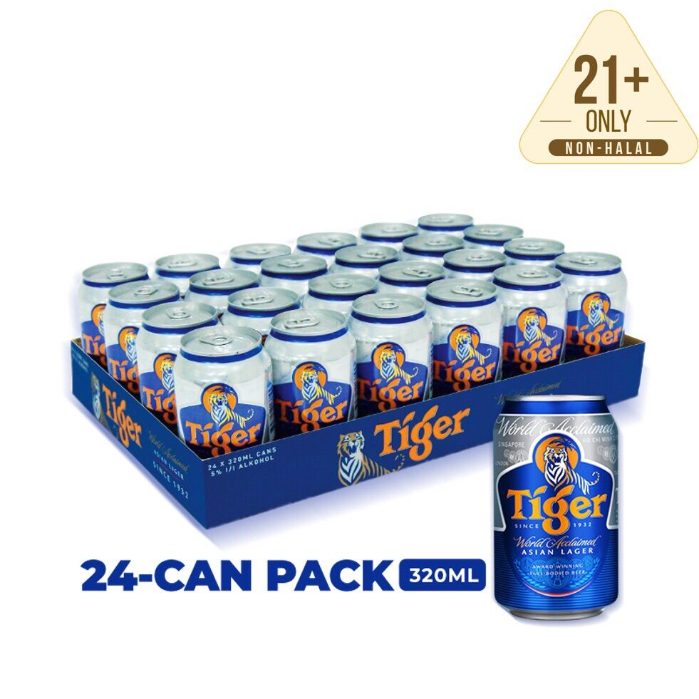 老虎啤酒~Tigèr 320ML x 24can | Lazada