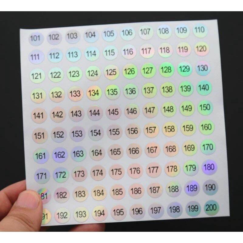 Mini Numbers Silver Chrome Sticker Label 1-200 | Lazada