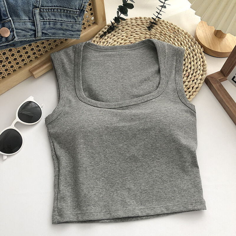 Square Collarsleeveless Bra Vest for Women Square Collar Sleeveless ...