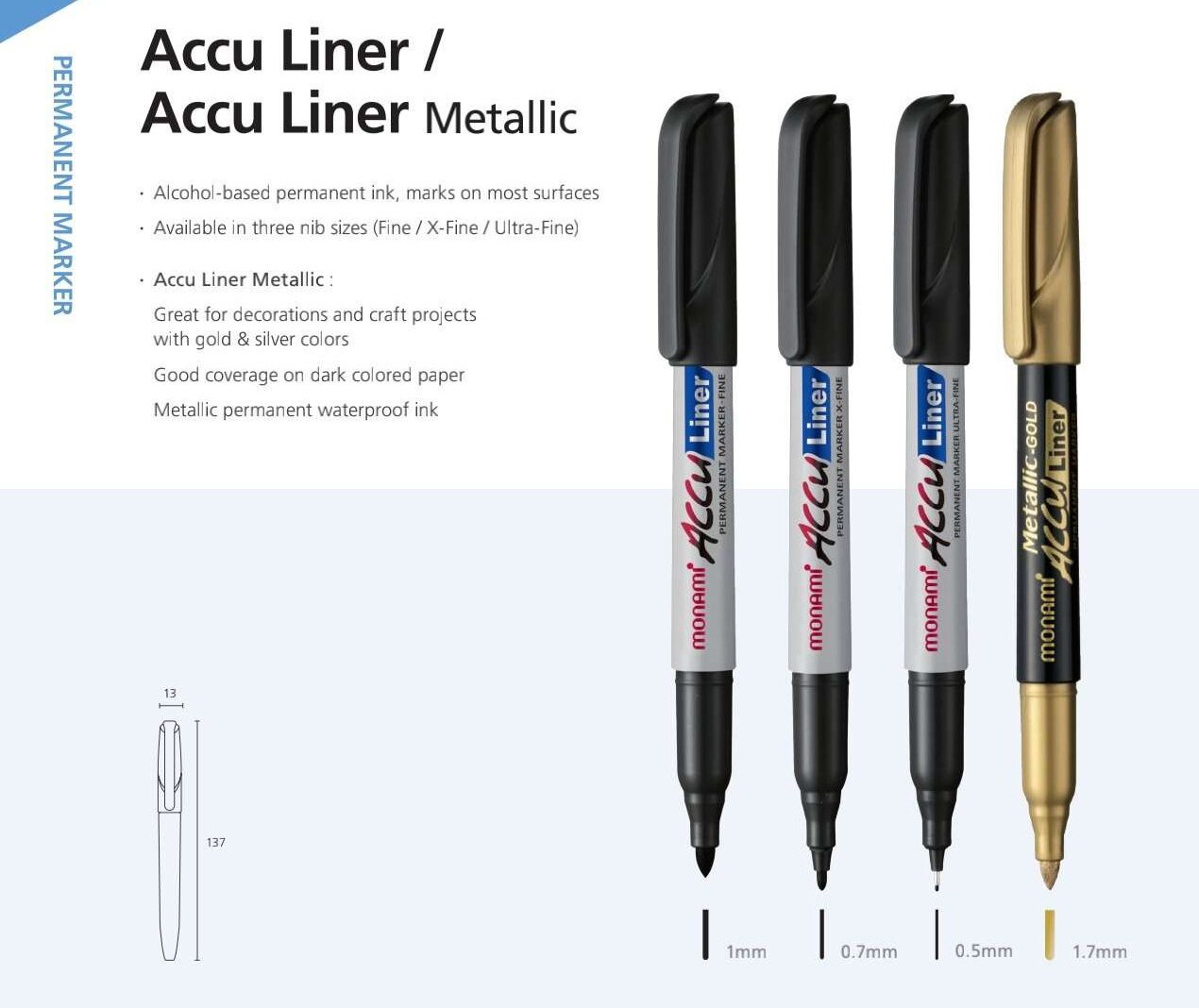 MONAMI ACCU LINER PERMANENT MARKER Fine Basic / Metallic | Lazada