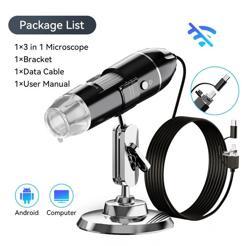 Wifi Microscope Camera 1000X Digital Magnifier for Android IOS iPhone ...