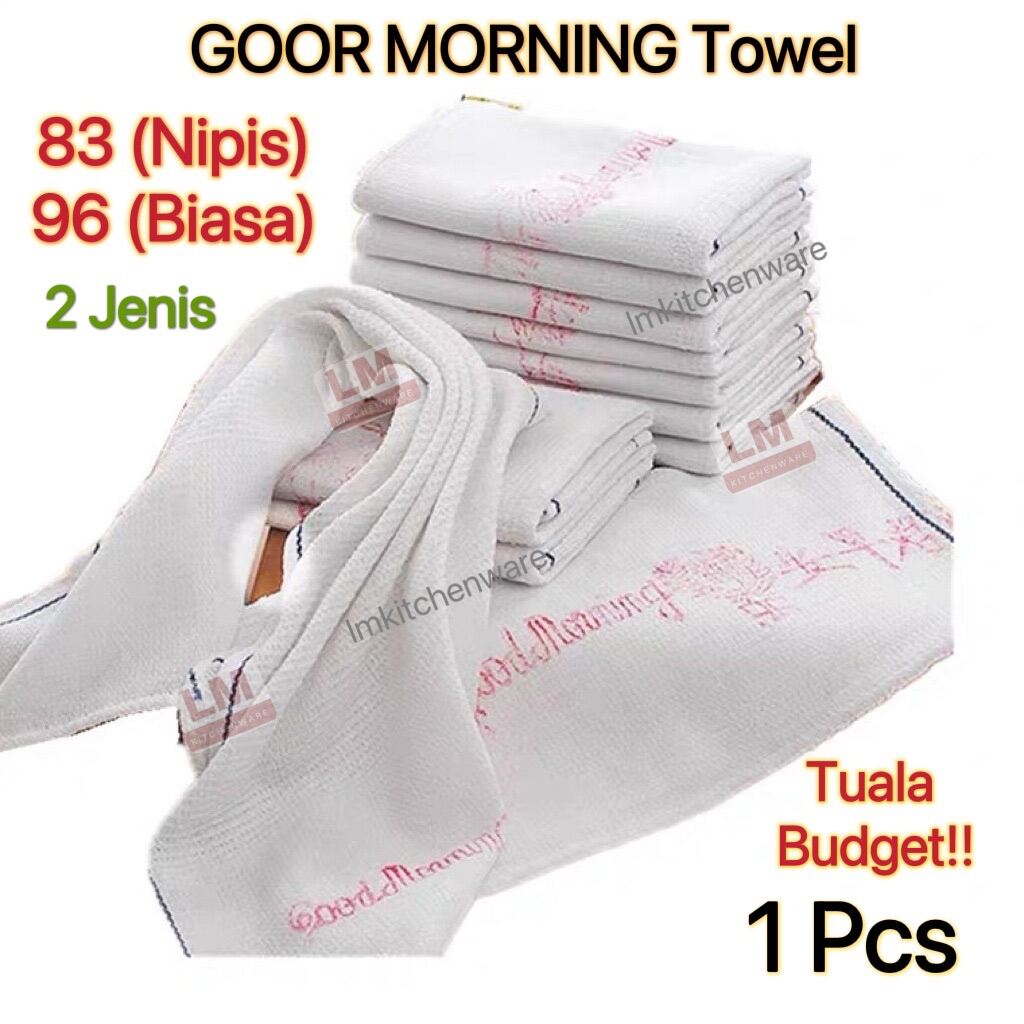 GOOD MORNING TOWEL / TUALA SELAMAT PAGI / WHITE WASHCLOTH DOOR GIFT ...