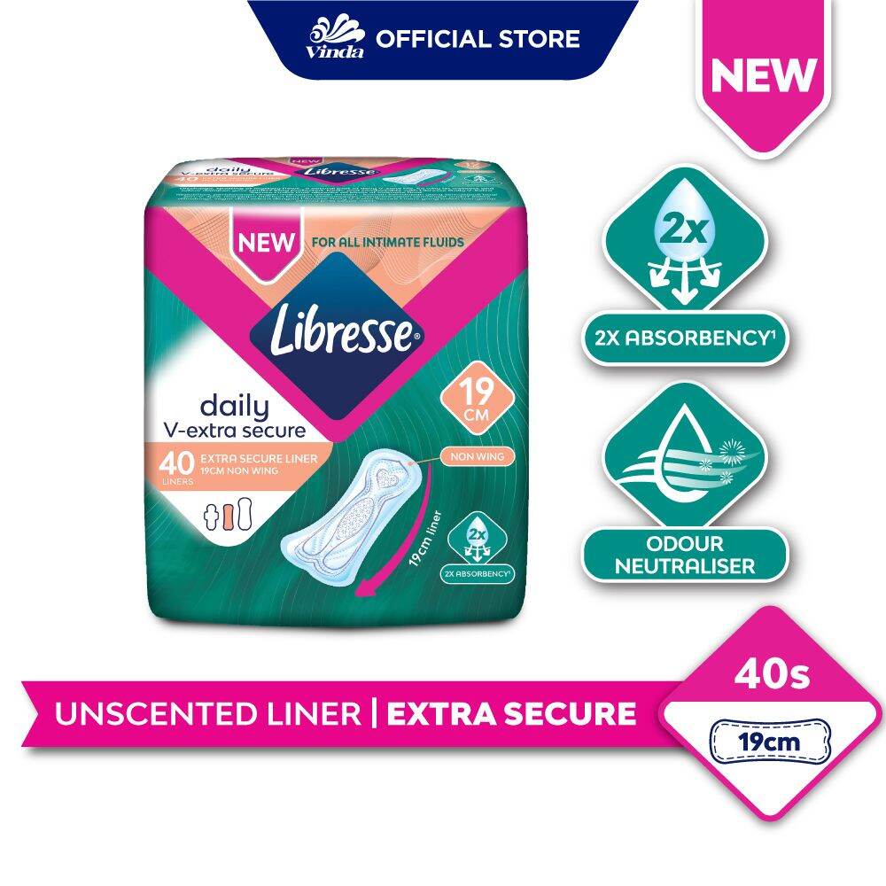 Libresse Liners Daily V-Extra Secure Long Liners Wings 19cm (22s) | Non ...