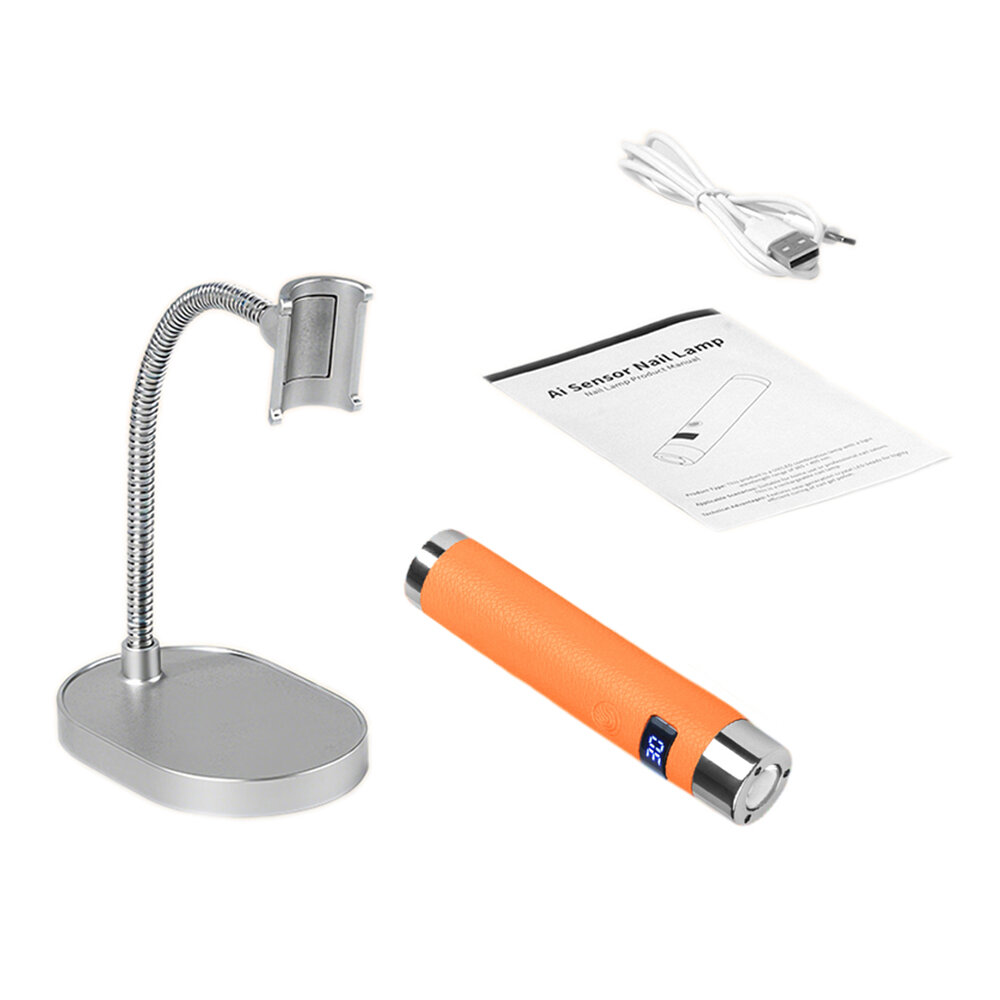 Portable UV Nail Lamp Handheld Stand USB Rechargeable Gel Nails Lamp ...