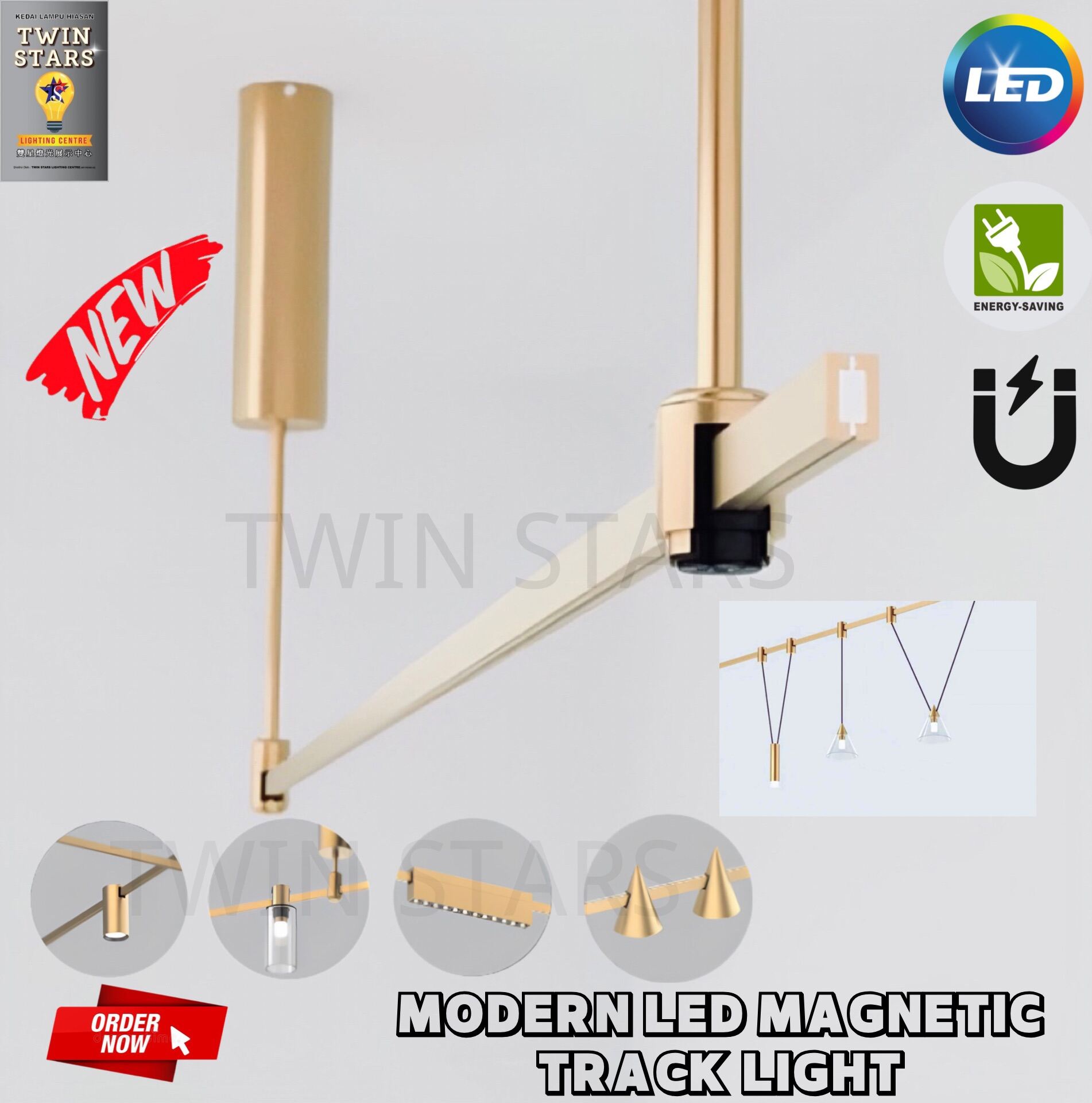 Magnetic Track Light / 3w / 5w / 8w / 12w track light Rail 1meter ...