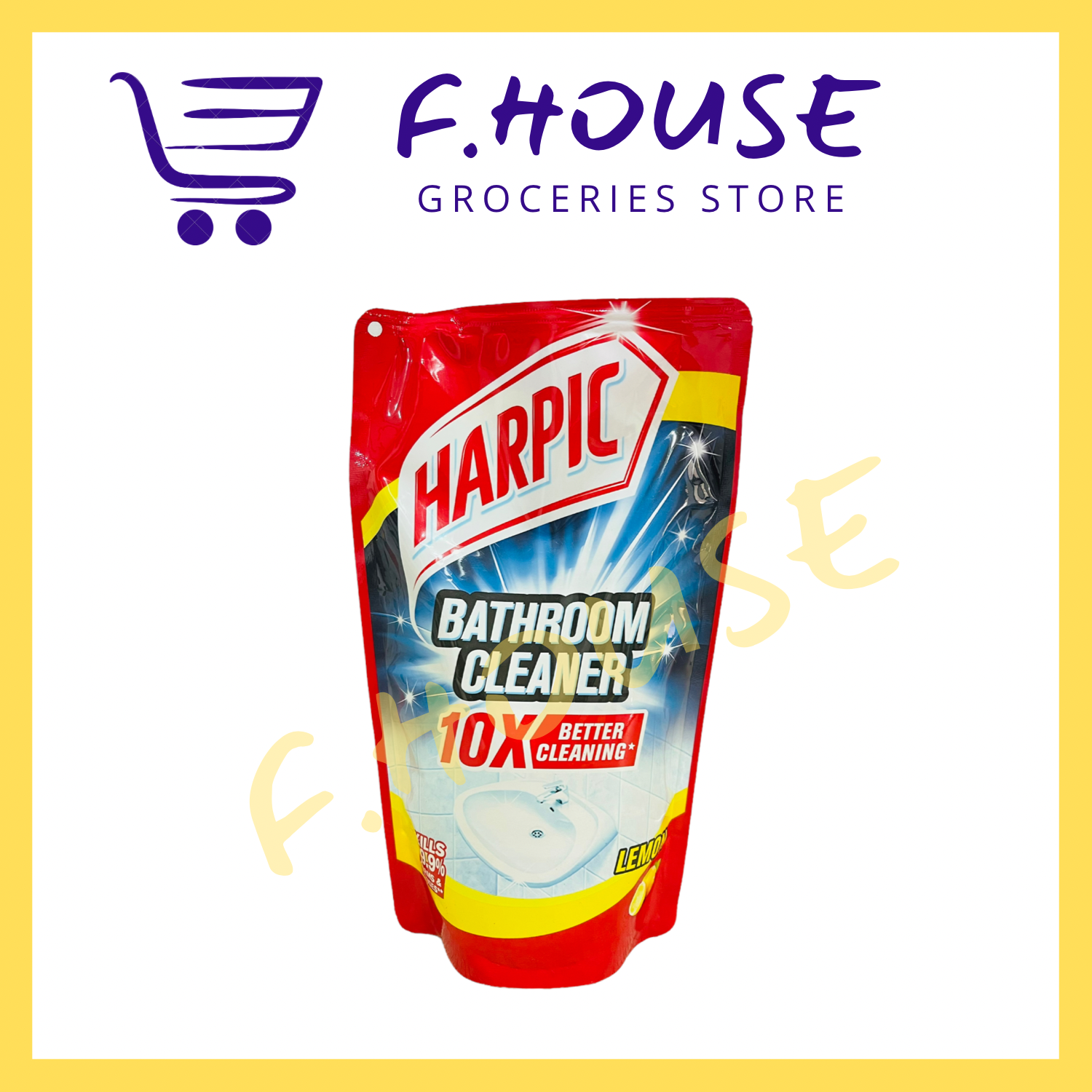 Harpic Bathroom Cleaner Lemon Pouch (400ml) | Lazada