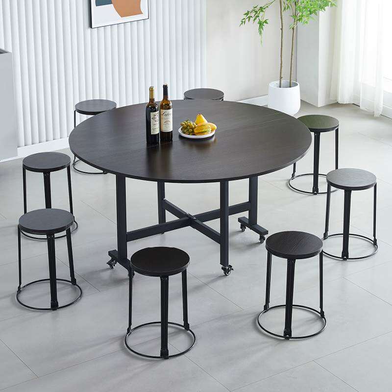 Foldable Household Large round Table Small Apartment Multi-Functional ...