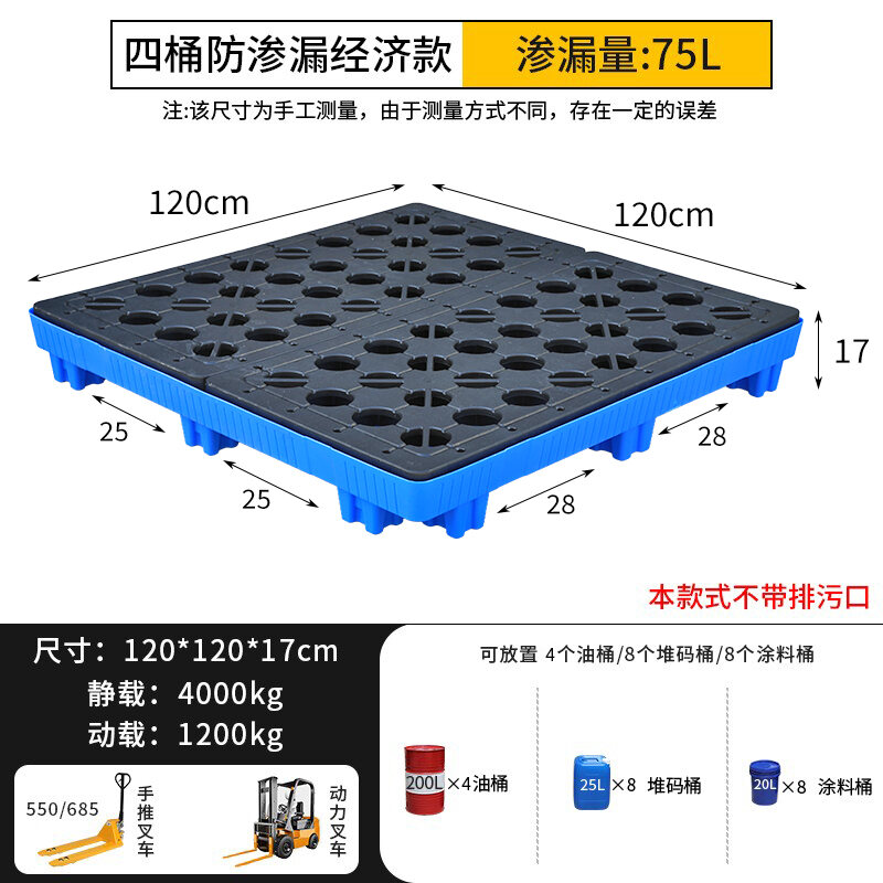 Leakproof Plastic Tray Chemicals Oil Drum Catch Pan Waste Liquid ...