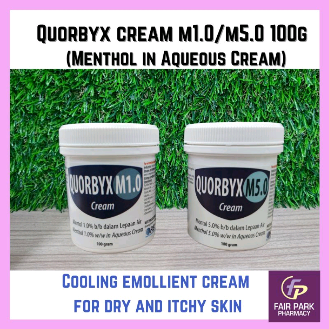 FPpharmacy Quorbyx M1.0/M5.0 Menthol in Aqueous Cream 100g - For Dry and Itchy Skin | Lazada