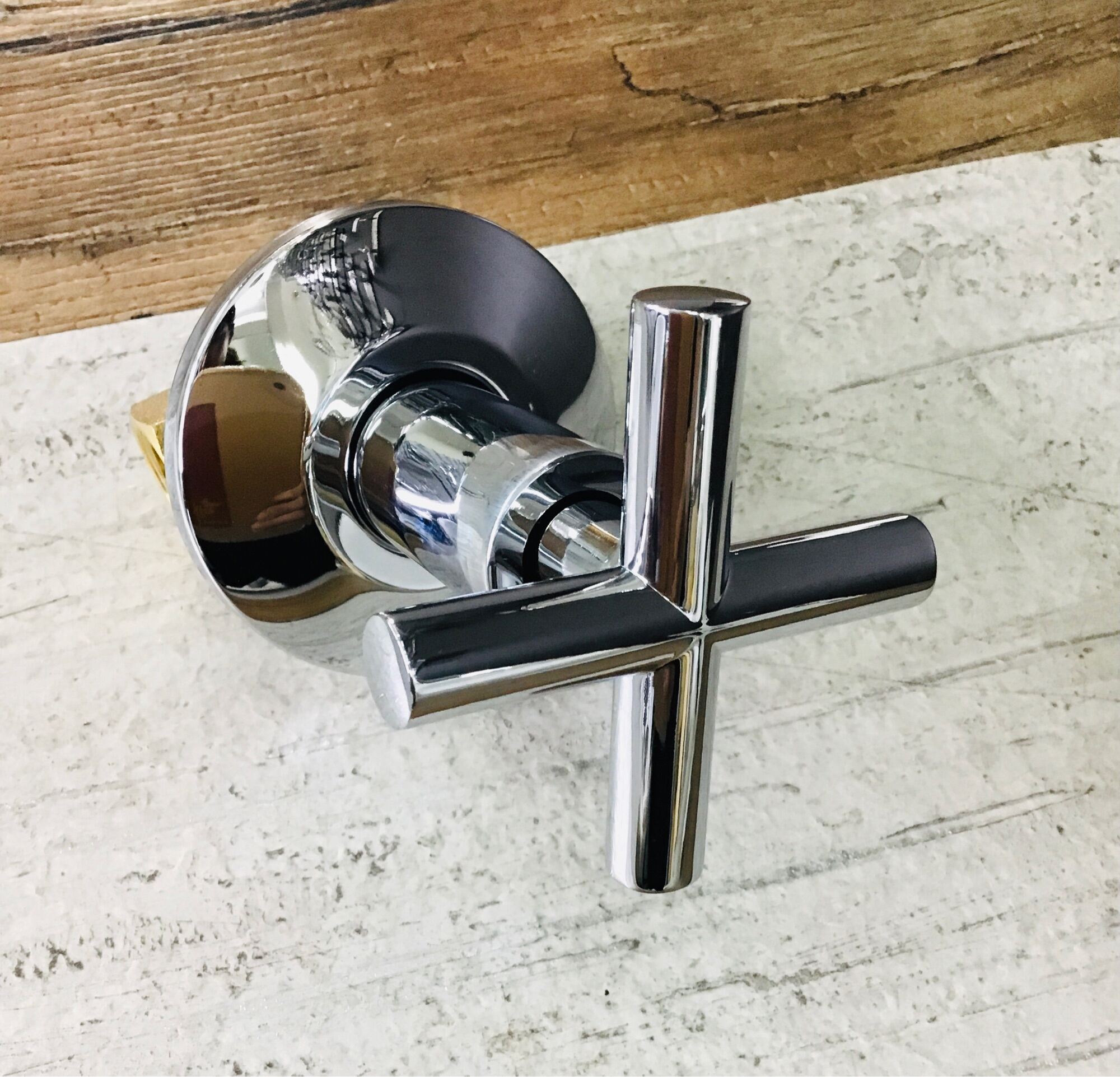 Heavy Duty Fully Brass 1/2” Concealed Stopcock With Cross Handle (Matt ...