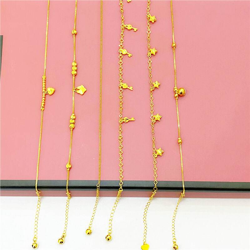 Gold-Plated Korean-Style No Color Fading Anklet - aZz03mnE - ThaiPick