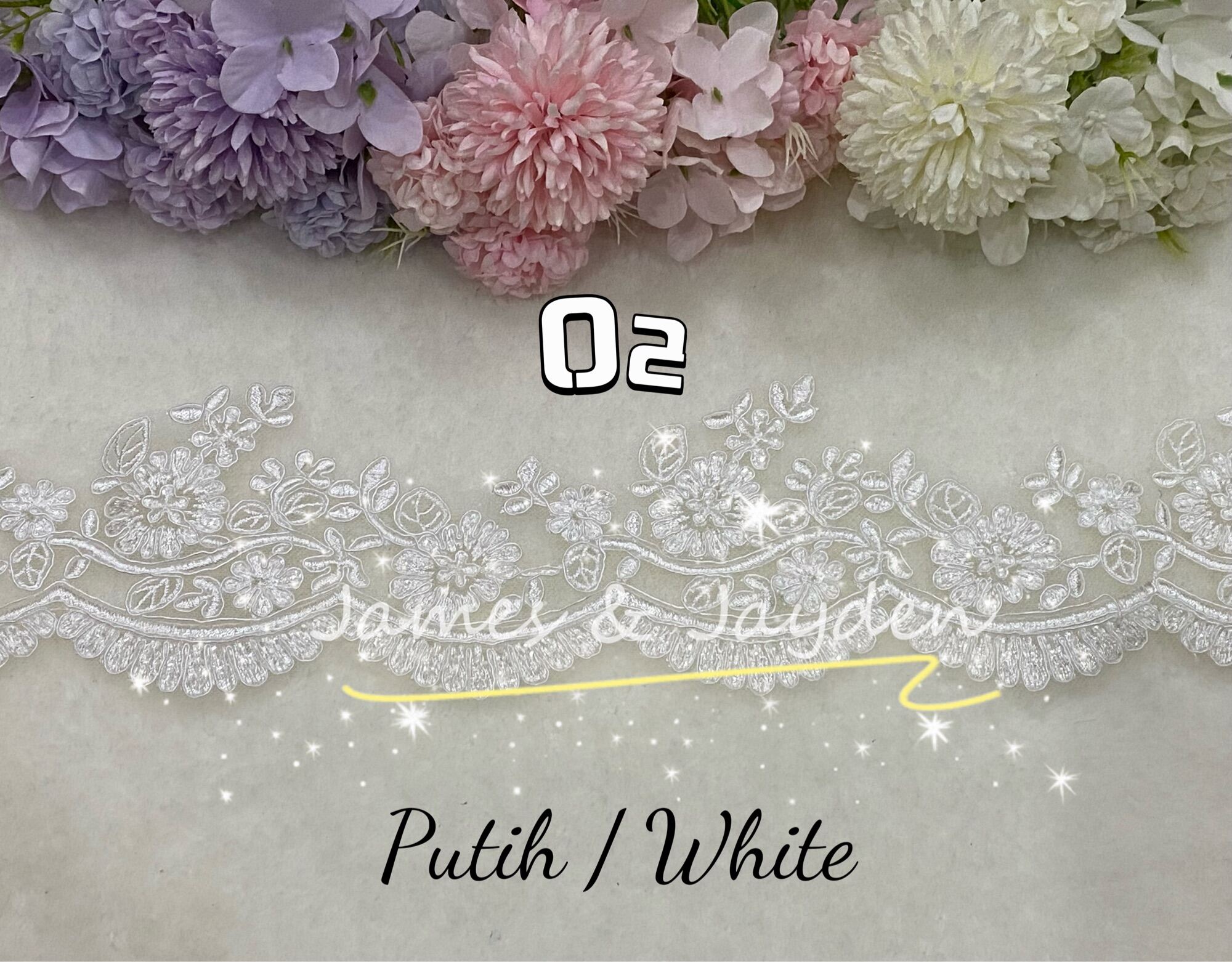 🔥HOT ITEMS🔥 Trimming Lace / Border Lace / Renda Labuci Manik / Beads ...