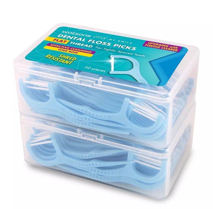 WATSONS Round Dental Floss Picks Wide Bow / Wide Bow Flat Thread Dental ...
